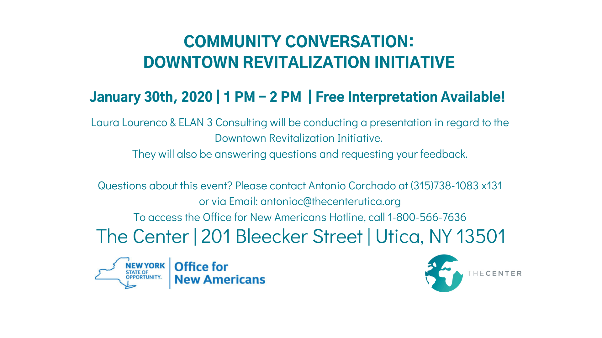 Community Conversation: Downtown Revitalization Initiative | The Center