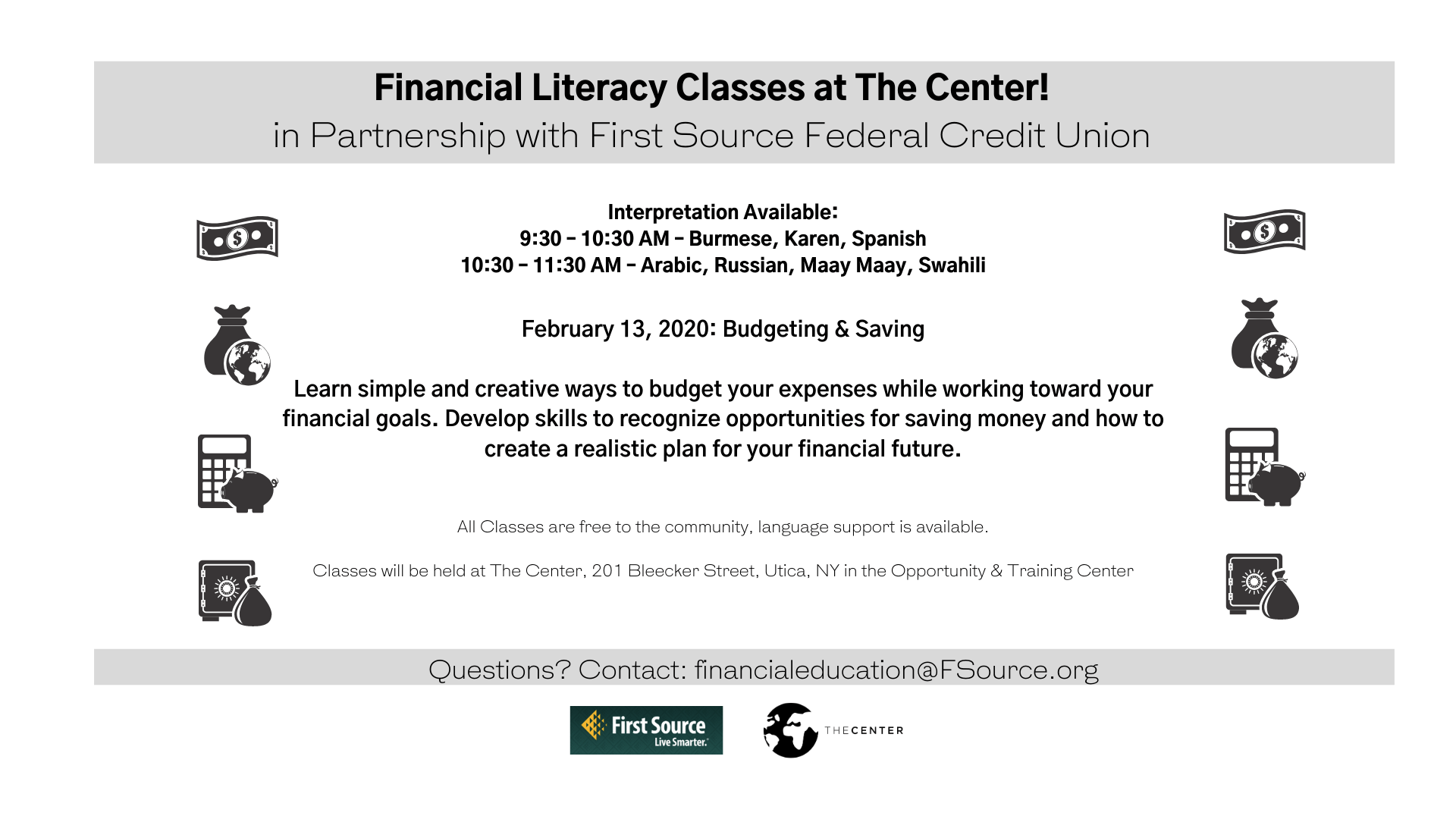 Financial Literacy Class: Budgeting & Saving | The Center