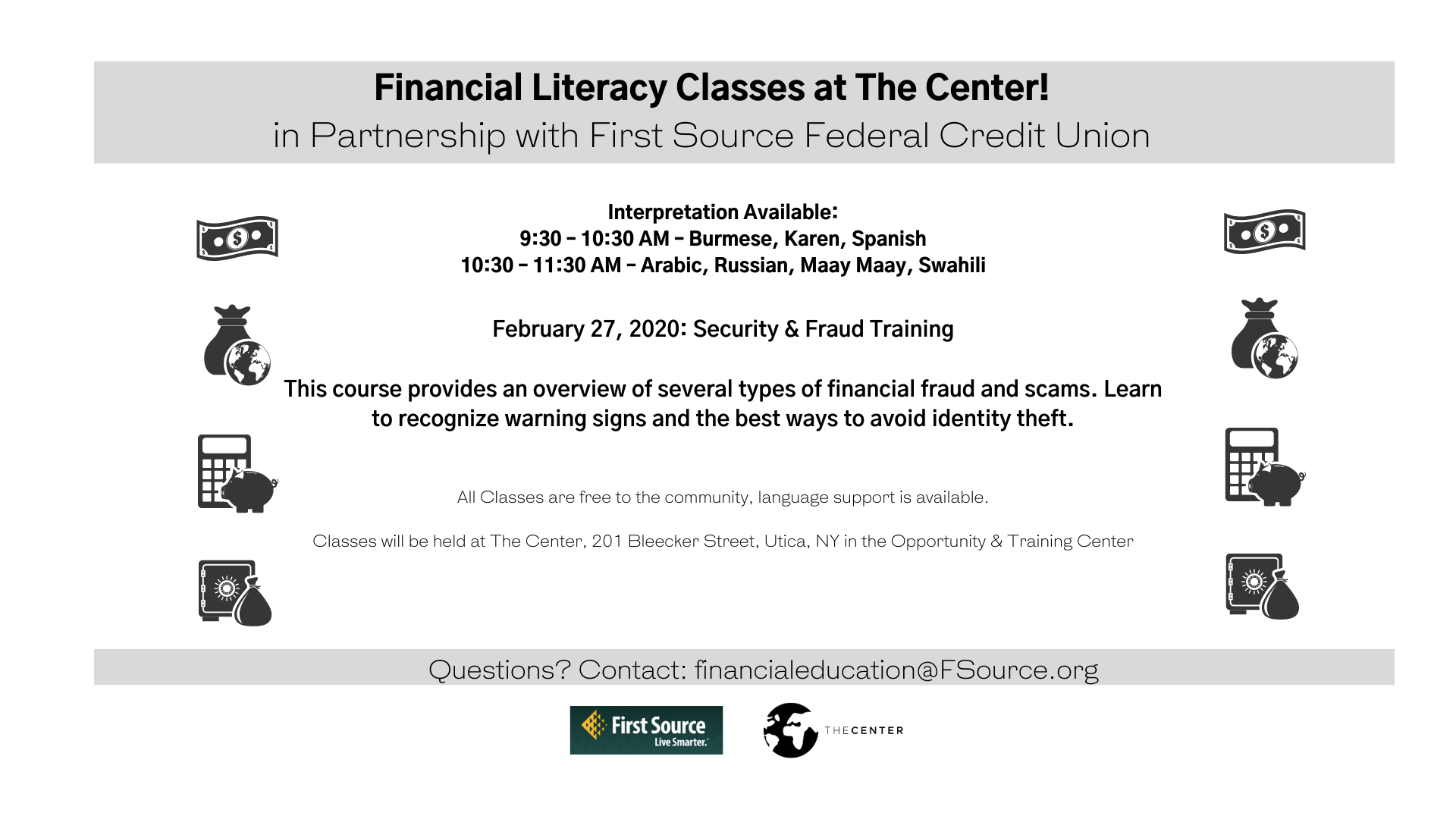 Financial Literacy Class: Security & Fraud Training | The Center