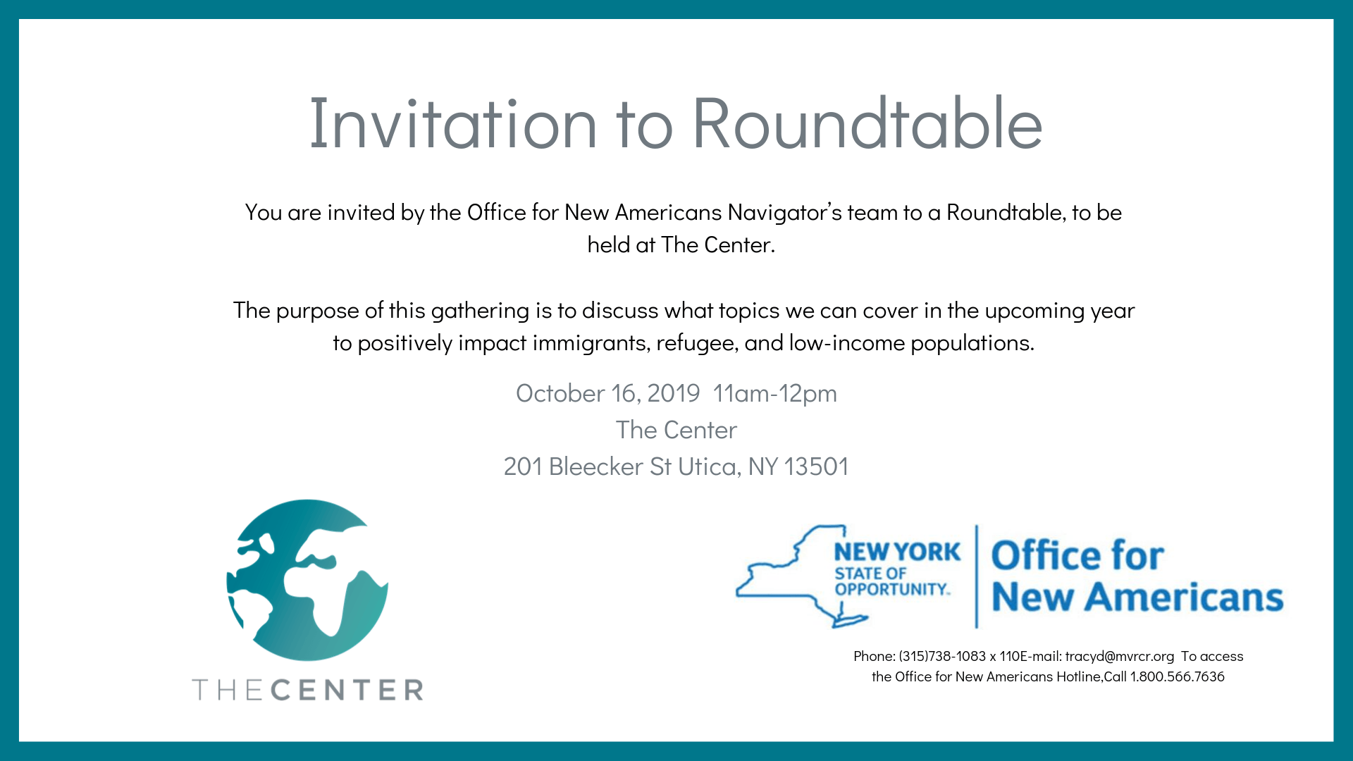 Office For New Americans: Navigator Roundtable Discussion | The Center