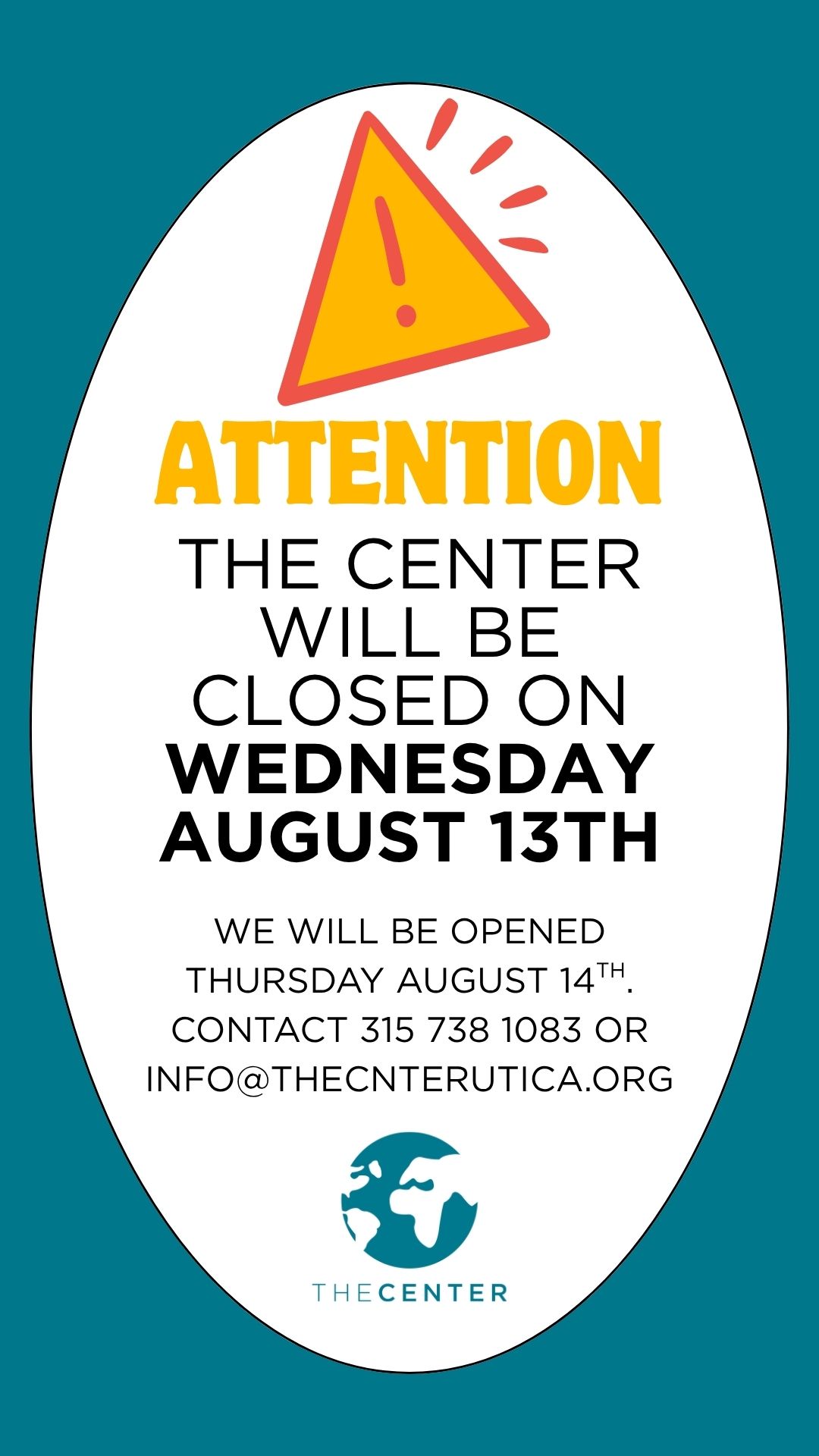 OFFICE CLOSED: Wednesday August 13, 2025 | The Center